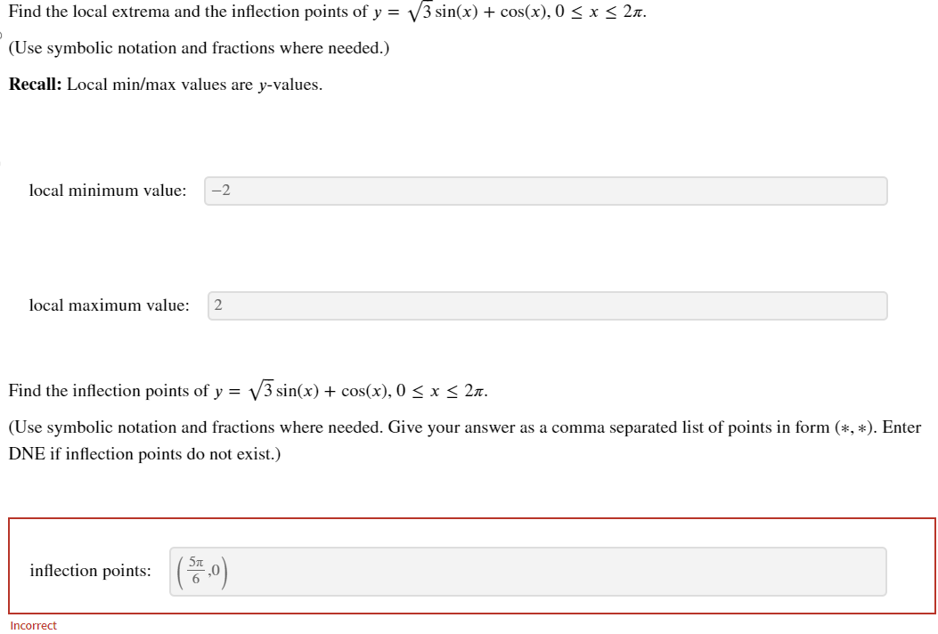 Solved Find the local extrema and the inflection points of | Chegg.com