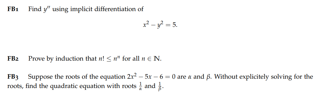 Solved FB1 Find y′′ using implicit differentiation of | Chegg.com