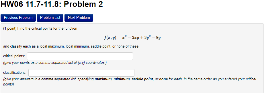 Solved HW06 11.7-11.8: Problem 2 Previous Problem Problem | Chegg.com