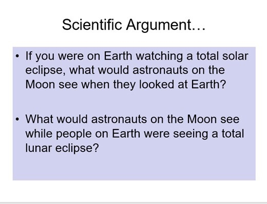 Solved Scientific Argument... . If you were on Earth | Chegg.com