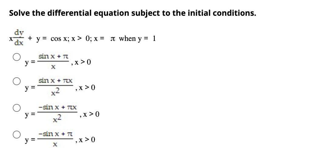 Solved Solve the differential equation subject to the | Chegg.com