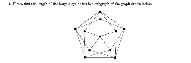 Solved 4. Please find the length of the longest cycle that | Chegg.com