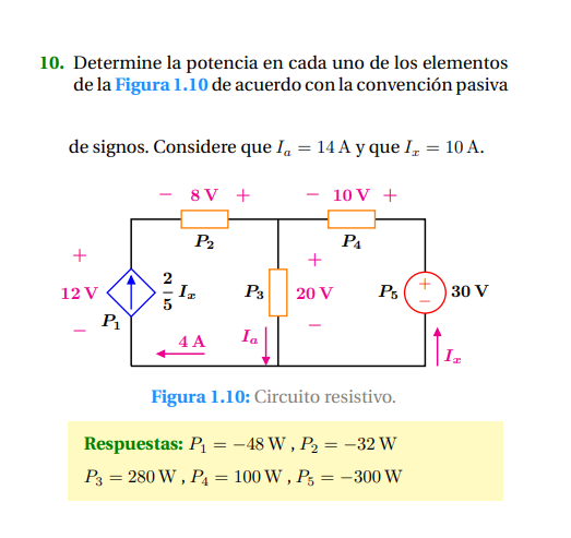 Solved Determine la ﻿potencia en ﻿cada uno de ﻿los | Chegg.com