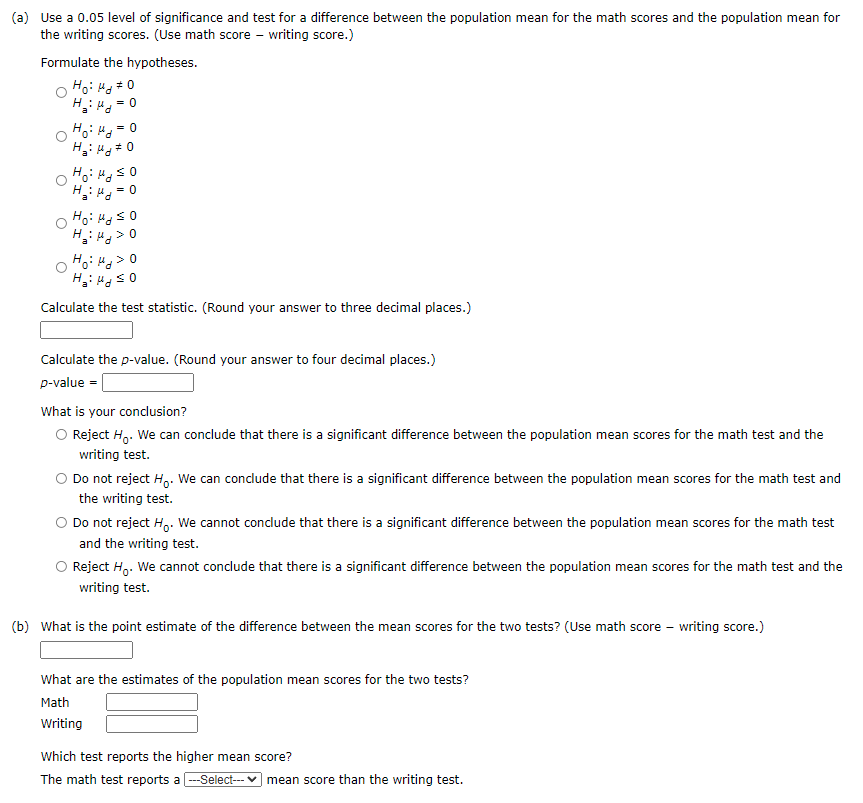 Solved A standardized test consists of three parts: math, | Chegg.com