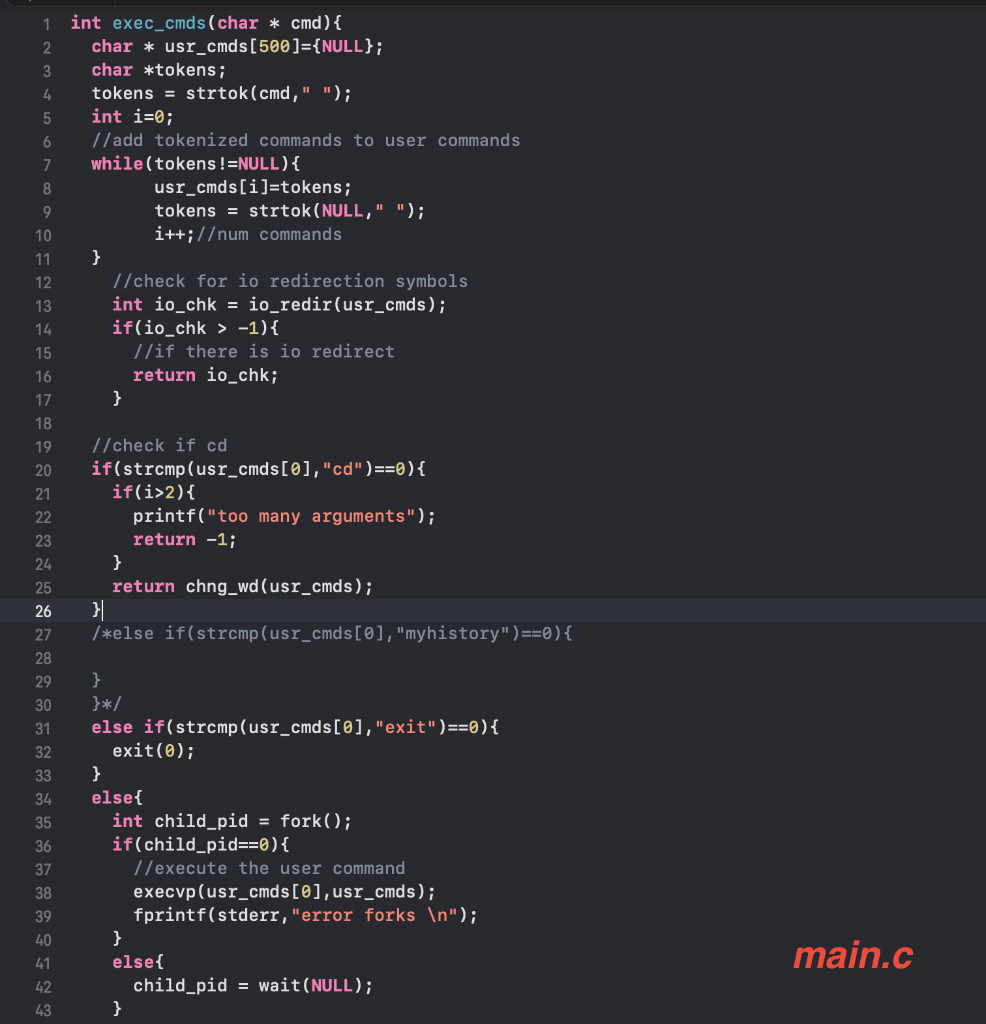 Solved 1 char *history[20]={@}; 2 int position=0; 3 void | Chegg.com