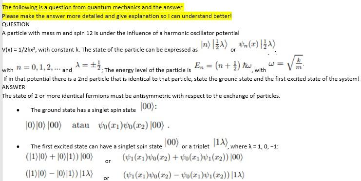Solved The following is a question from quantum mechanics | Chegg.com