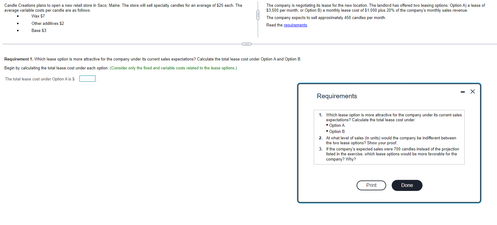 Solved Requirement 1. Which lease option is more attractive | Chegg.com
