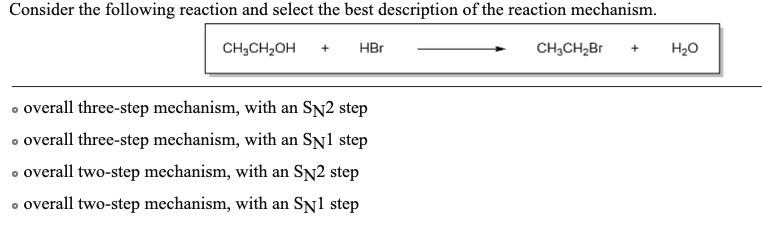 Solved Consider the following reaction and select the best | Chegg.com