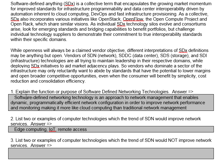 Solved Software-defined anything (SDx) is a collective term | Chegg.com