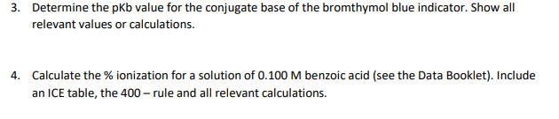 3. Determine the pkb value for the conjugate base of | Chegg.com