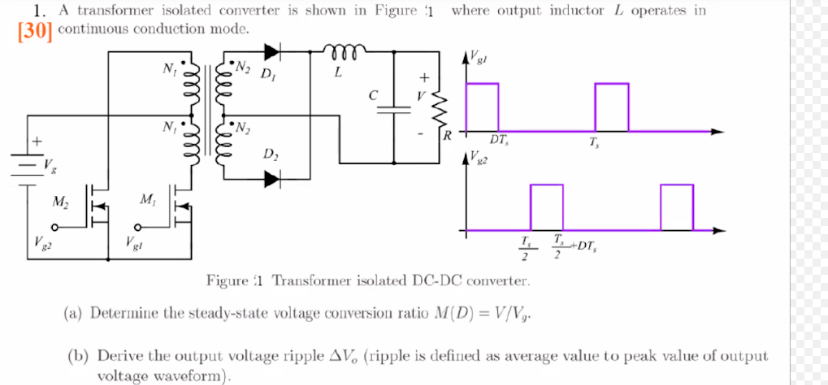 Solved A transformer isolated converter is ﻿shown in ﻿Figure | Chegg.com