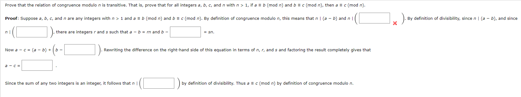 Solved Prove that the relation of congruence modulo n is | Chegg.com