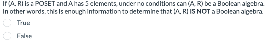 Solved If (A,R) is a POSET and A has 5 elements, under no | Chegg.com