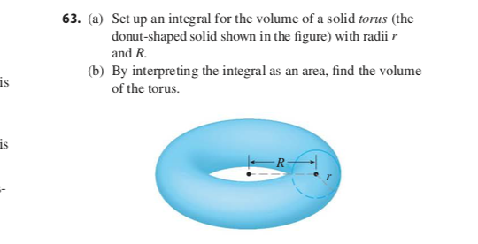 Solved 63. (a) Set up an integral for the volume of a solid | Chegg.com