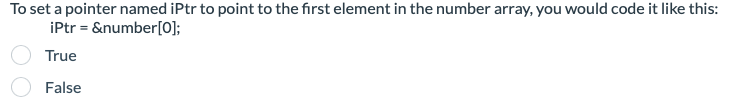 Solved To set a pointer named iPtr to point to the first | Chegg.com