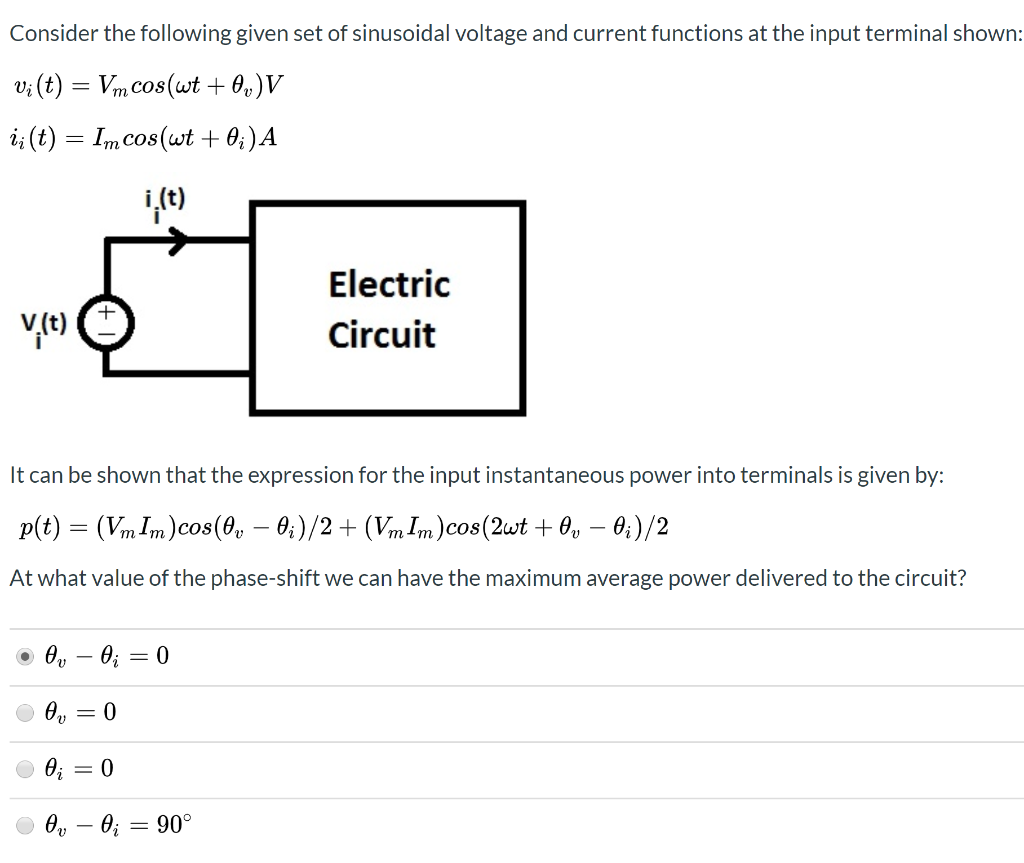 Solved Consider the following given set of sinusoidal | Chegg.com