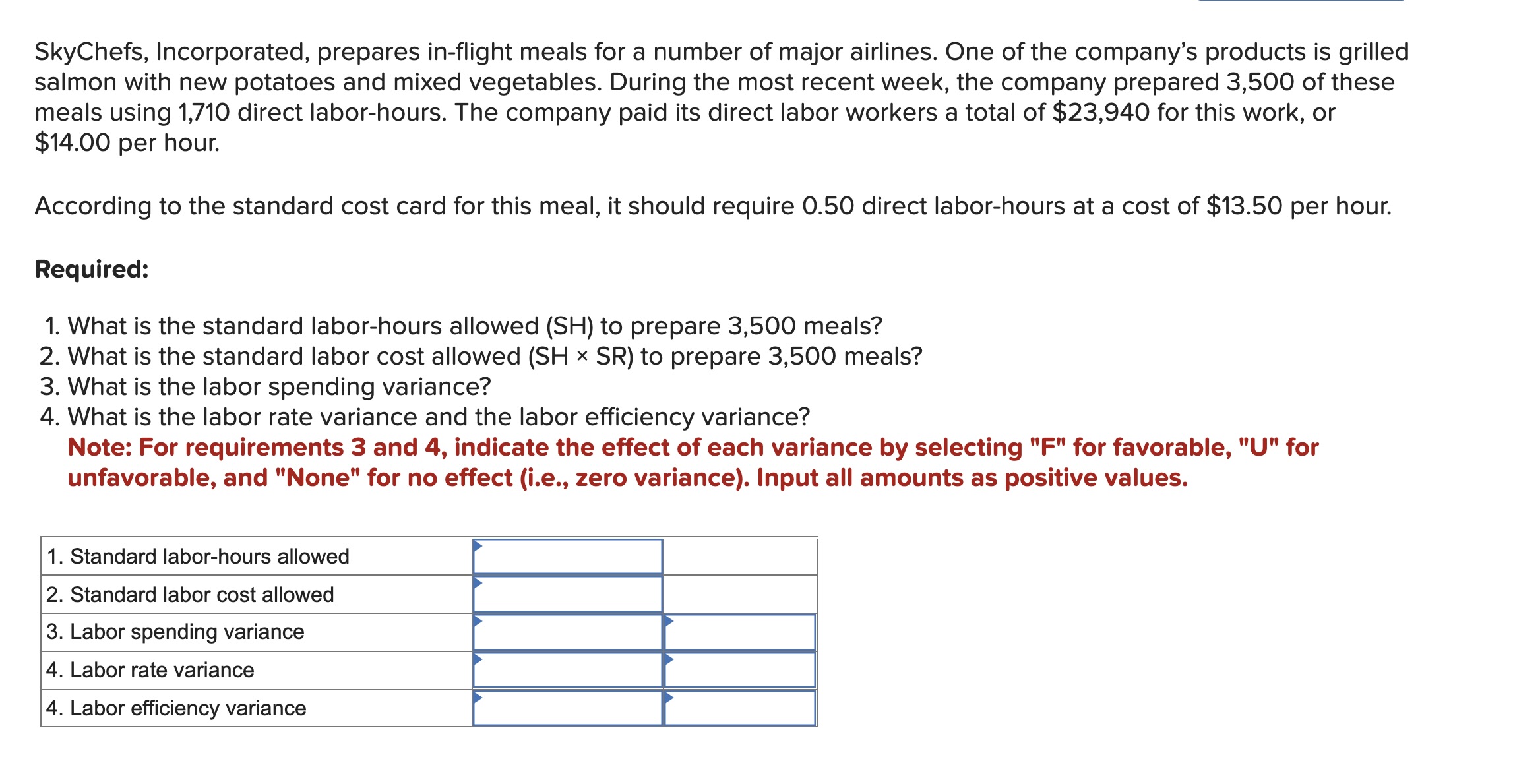Solved Skychefs Incorporated Prepares In Flight Meals For