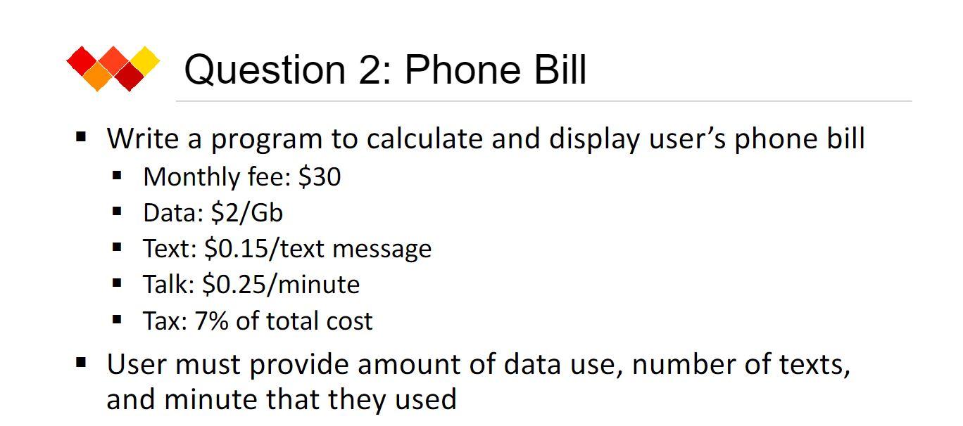 Solved Question 1 Cost Estimation Write A Program To