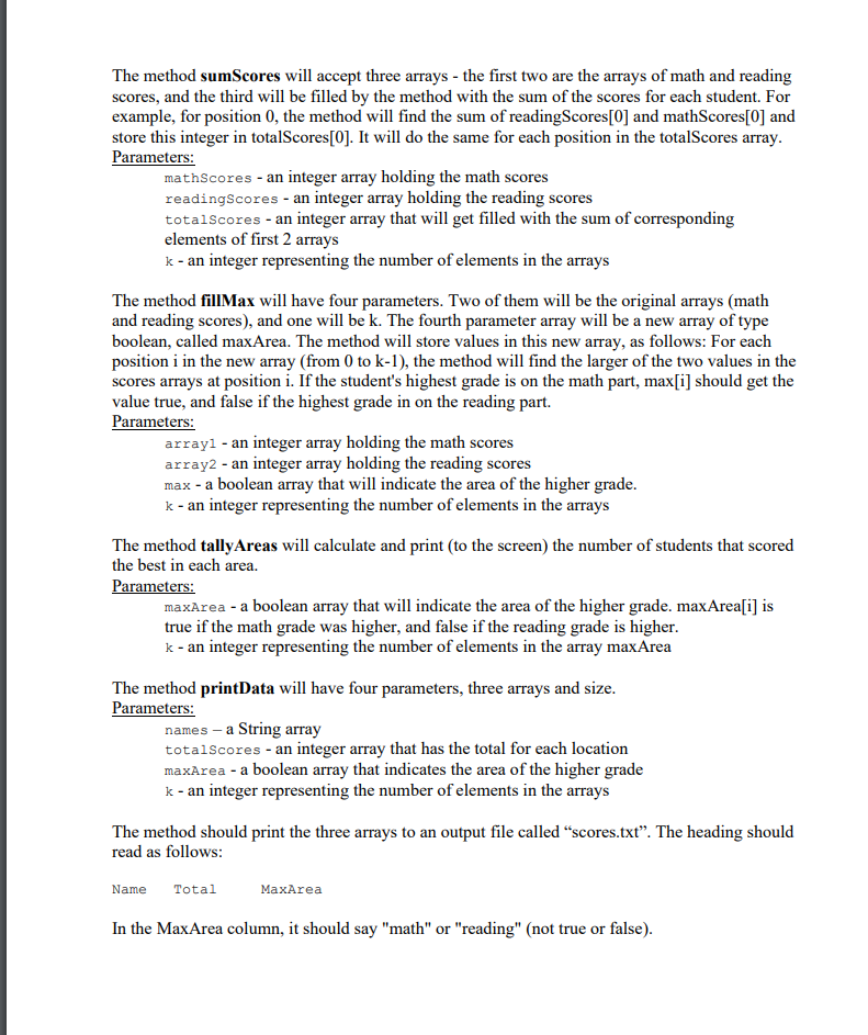 Solved NOTE: Each method must have a javadoc comment that | Chegg.com
