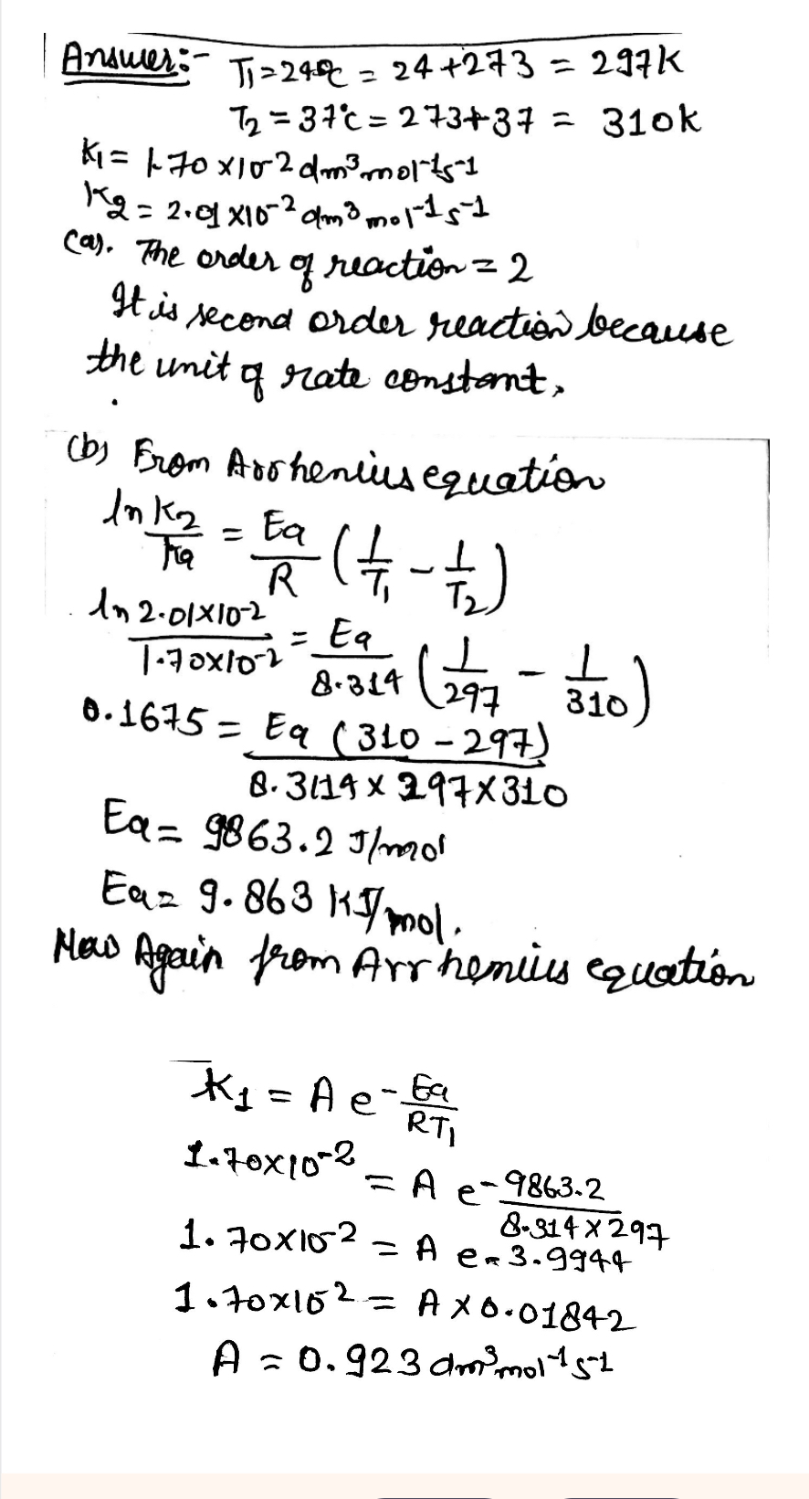 Solved How do we know to use k1 in lieu of k2 in the last | Chegg.com