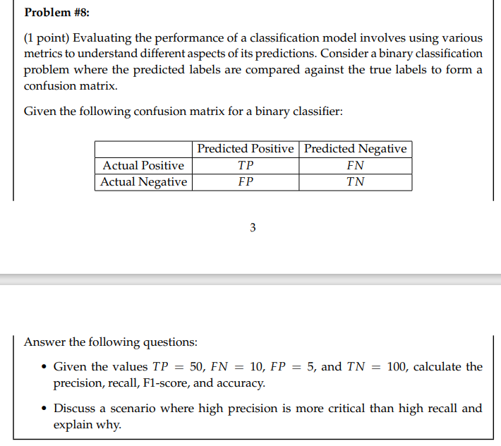 Solved Problem #8:(1 ﻿point) ﻿Evaluating the performance of | Chegg.com