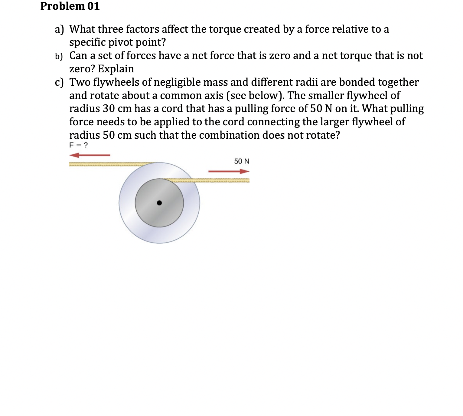 Solved Problem 01a) ﻿What three factors affect the torque | Chegg.com