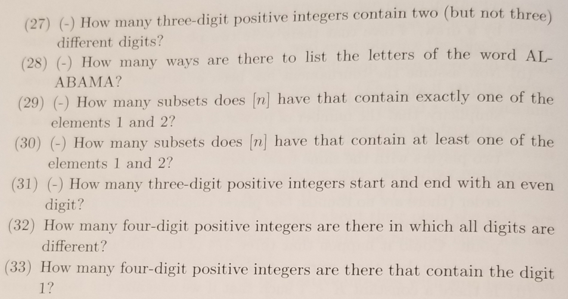 Solved (27) (-) How many three-digit positive integers | Chegg.com