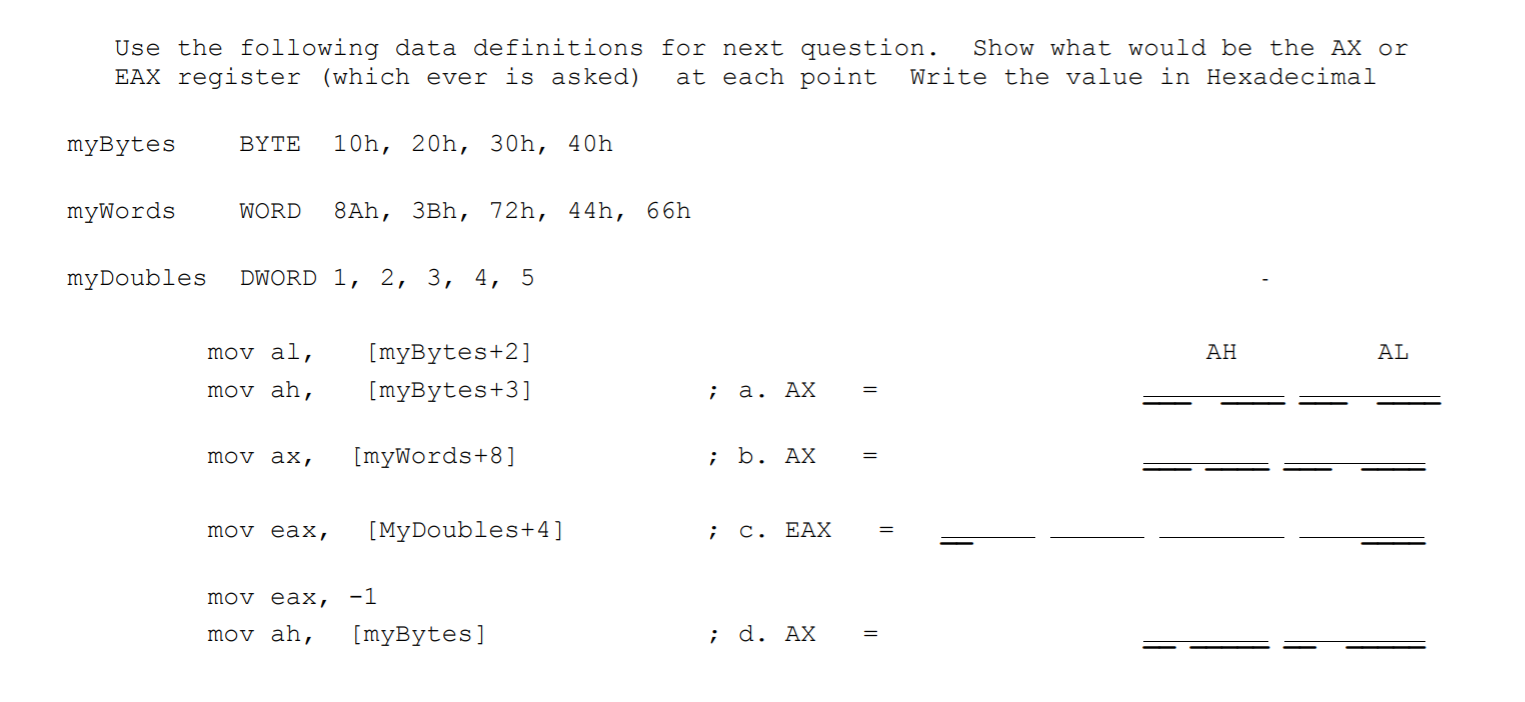 Solved Use the following data definitions for next question. | Chegg.com