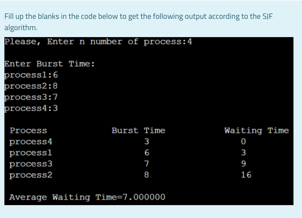 Solved Fill up the blanks in the code below to get the | Chegg.com