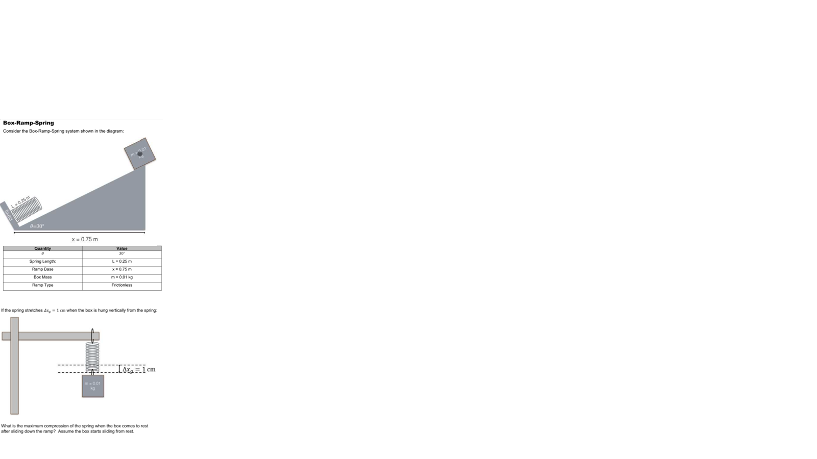 Solved Box-Ramp-Spring Consider the Box-Ramp-Spring system | Chegg.com