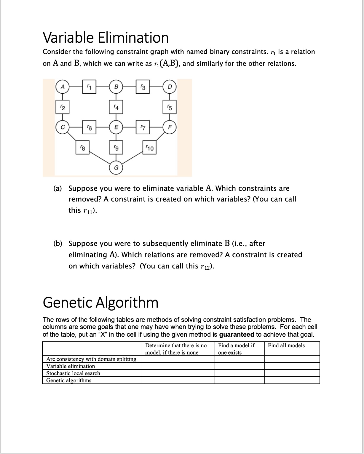 Solved Variable Elimination Consider The Following 3730