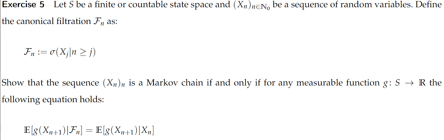 Solved Exercise 5 Let S be a finite or countable state space | Chegg.com