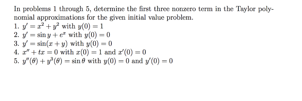 Solved In problems 1 through 5, determine the first three | Chegg.com