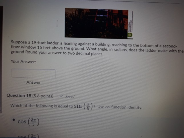 Solved Suppose a 19-foot ladder is leaning against a | Chegg.com
