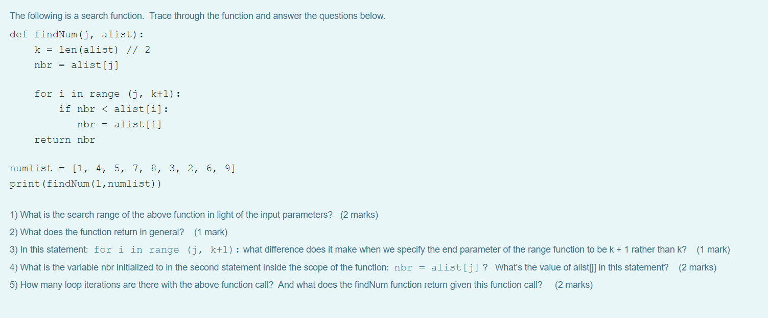 Solved The following is a search function. Trace through | Chegg.com