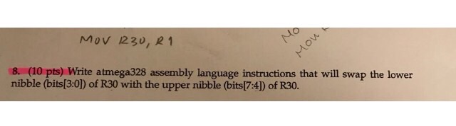 Solved write Atmega328 assembly language instructions that | Chegg.com