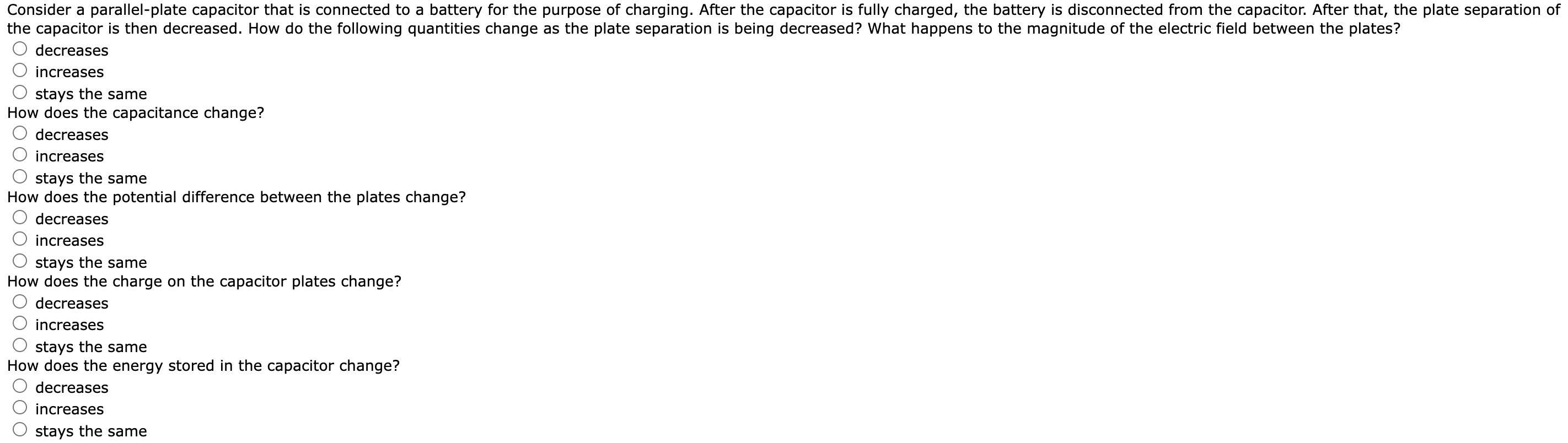 Solved decreases increases stays the same How does the | Chegg.com