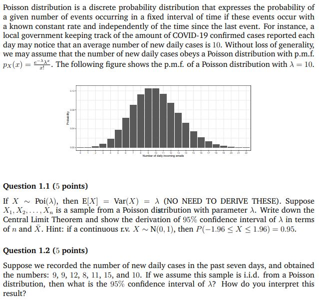 Poisson distribution is a discrete probability | Chegg.com