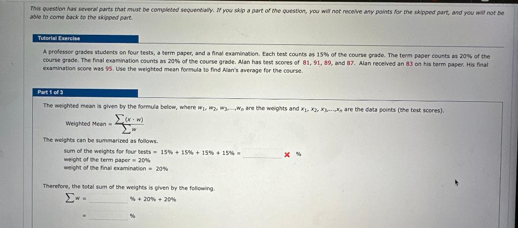 Solved This question has several parts that must be | Chegg.com