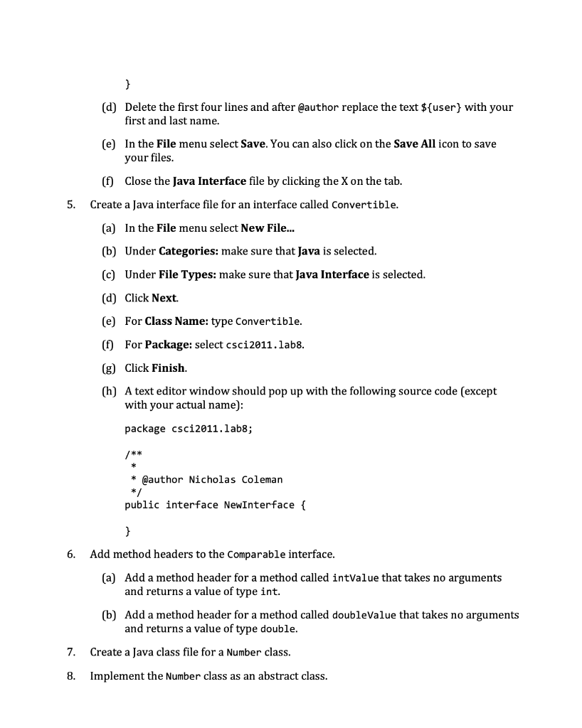 CSCI 2011 - Lab 8 Learning Outcomes Design | Chegg.com