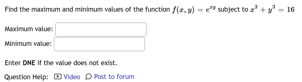 Solved Find the maximum and minimum values of the function | Chegg.com