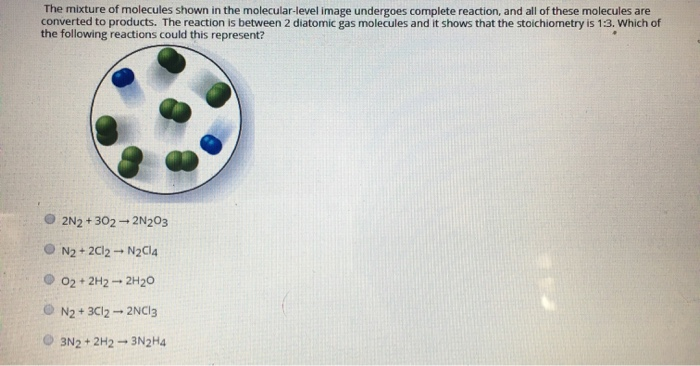 Solved The mixture of molecules shown in the molecular-level | Chegg.com