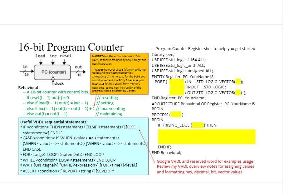 Solved 16 Bit Program Counter Benavioraı A 16 Bit Counter 