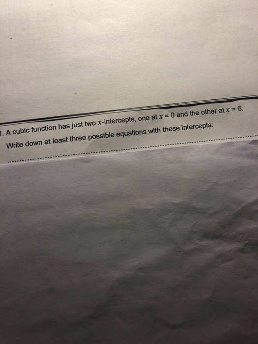Solved . A cubic function has just two x-intercepts, one at | Chegg.com