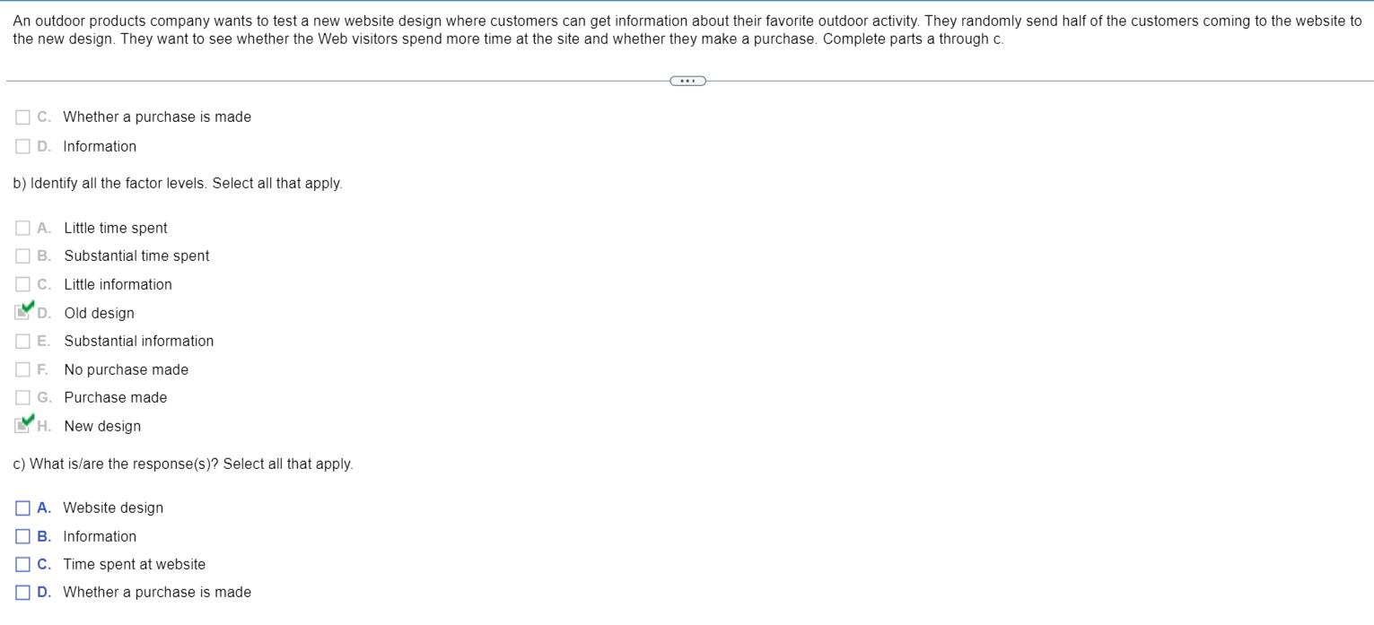 Solved An outdoor products company wants to test a new | Chegg.com