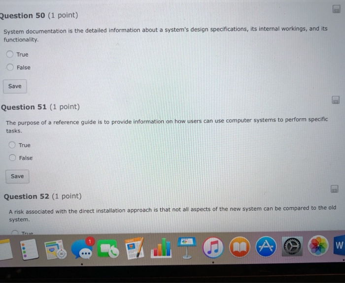 Solved Question 50 (1 point) system documentation is the | Chegg.com