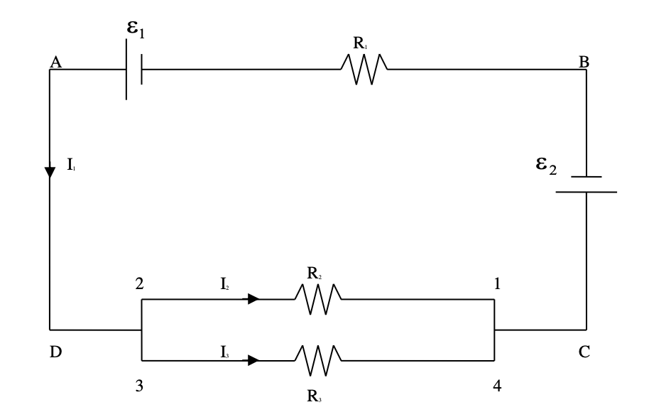 Solved A circuit consists of two batteries of emf's given by | Chegg.com