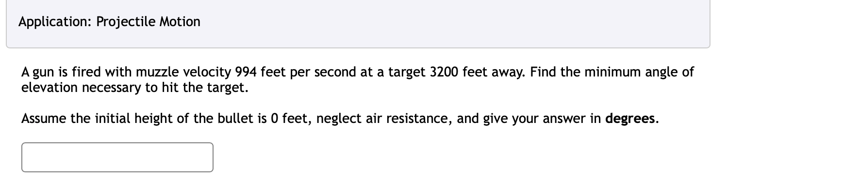 Solved A gun is fired with muzzle velocity 994 feet per | Chegg.com