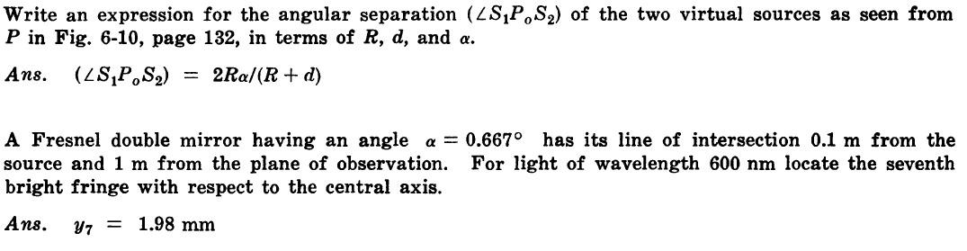 Solved Write an expression for the angular separation | Chegg.com