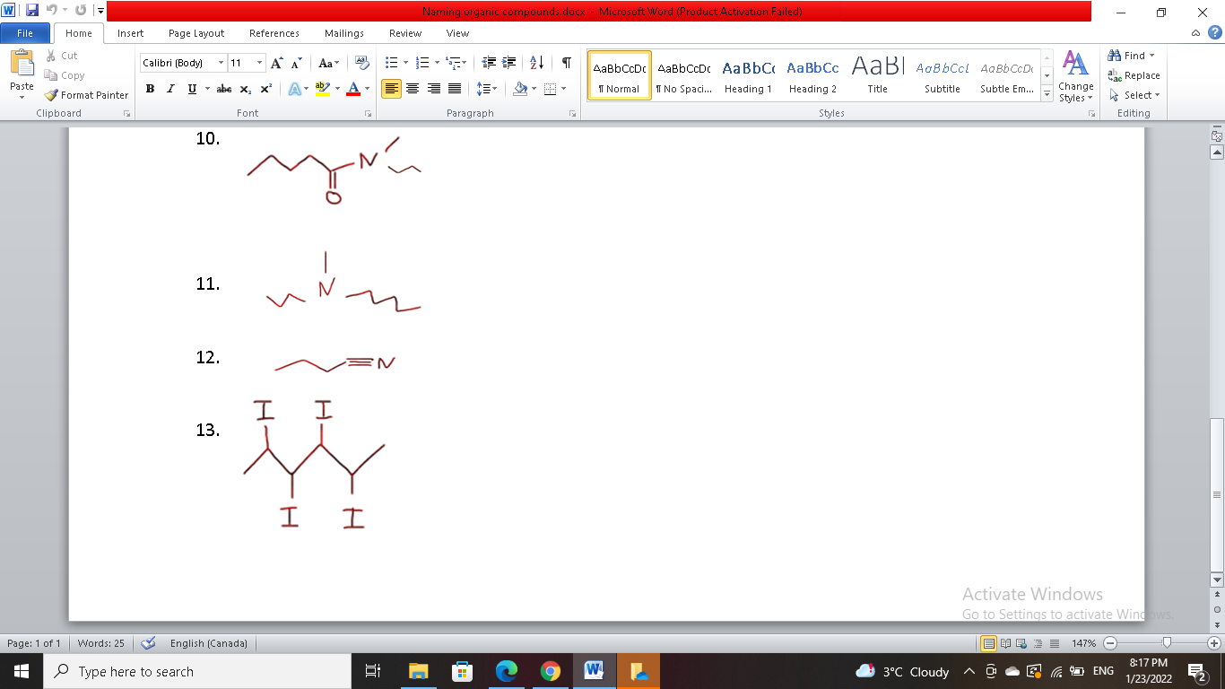 Solved Naming organic compounds according to IUPAC worksheet | Chegg.com